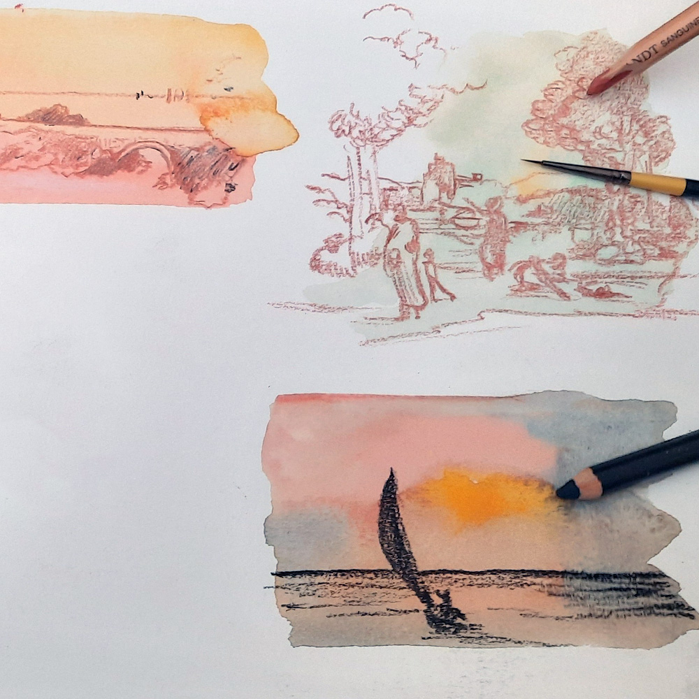 Mélanger aquarelle et sanguine dans votre dessin | Canson®